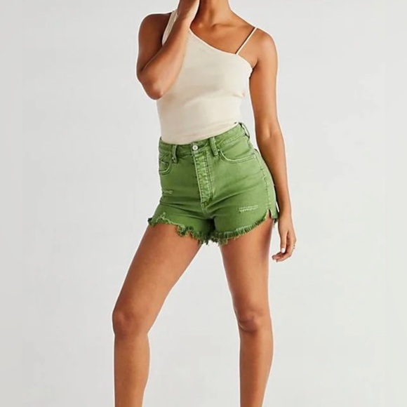 We The Free | Shorts | We The Free Green Jean Shorts | Poshmark